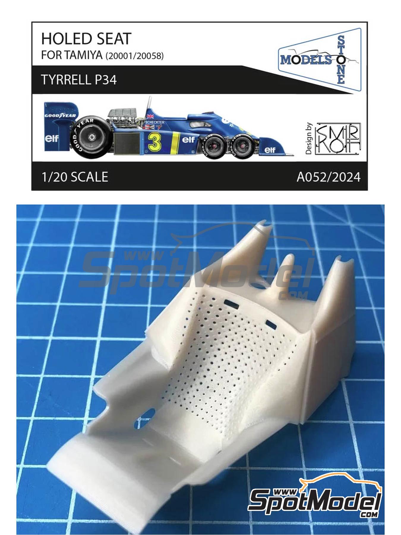 Stone Models A052/2024: Seat 1/20 scale - Tyrrell Ford P34 - Holed Seat - for Tamiya references ...